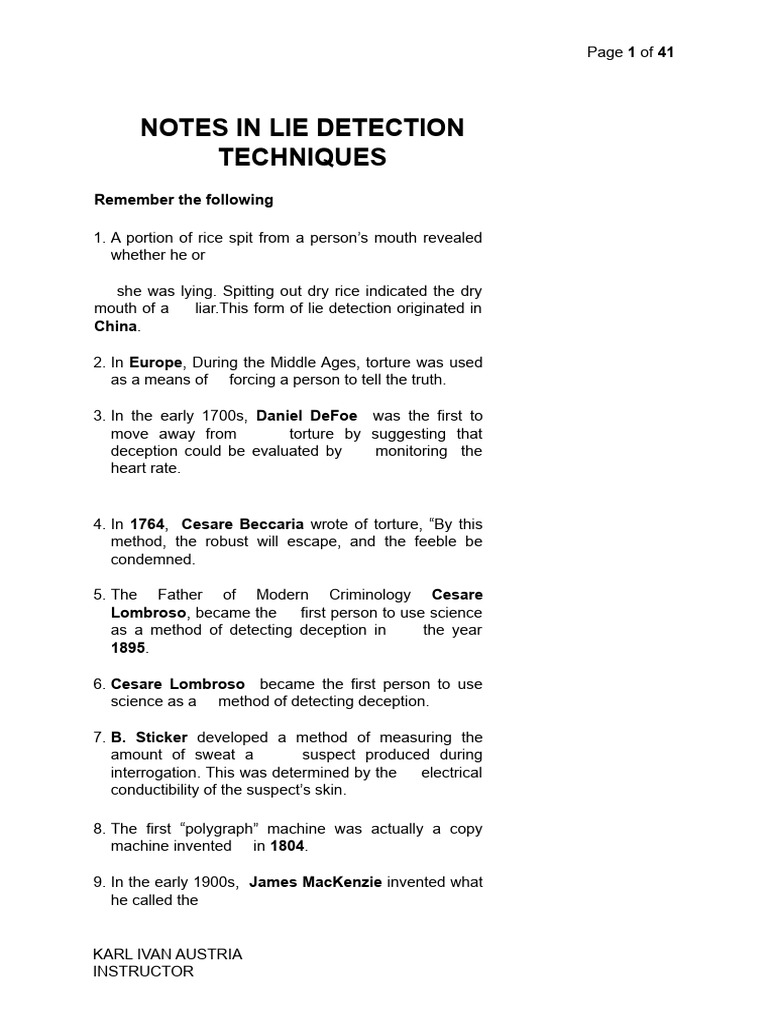 Lie Detection | Download Free PDF | Polygraph | Fight Or Flight Response
