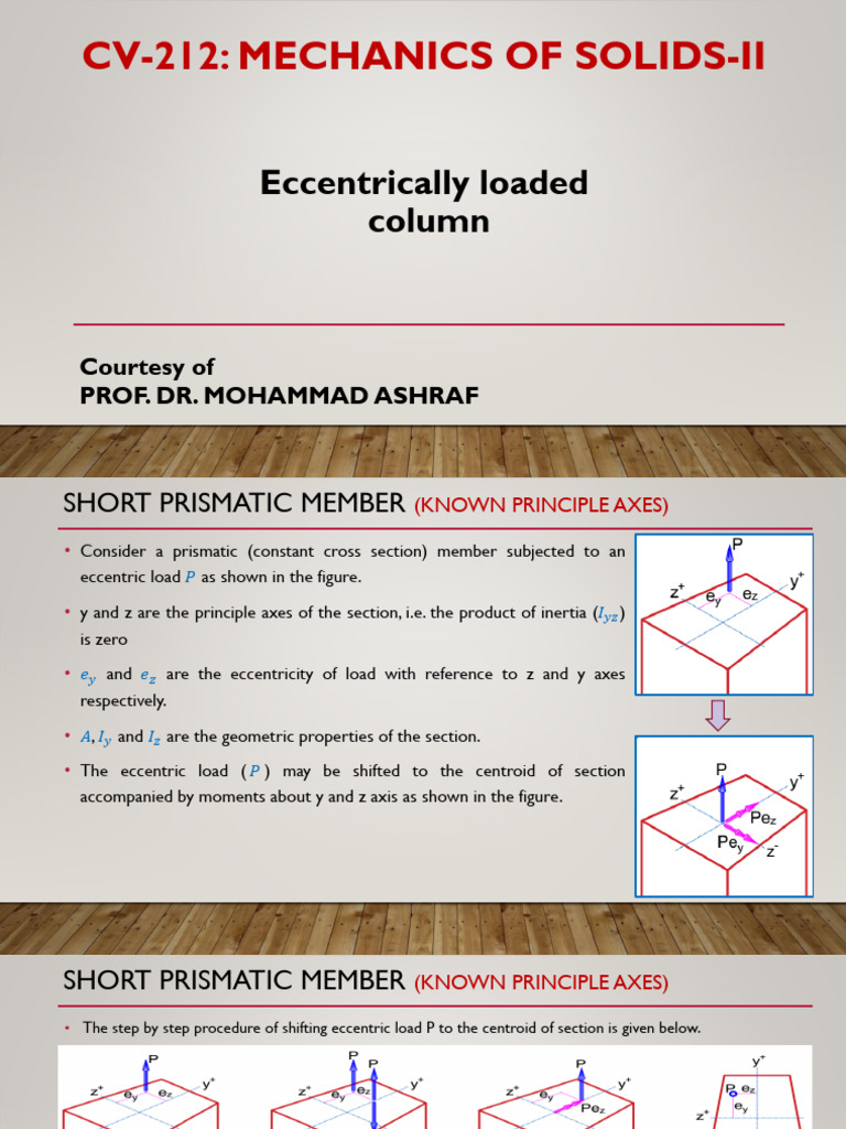 Lec 2 - Eccentrically Loaded Column | PDF | Stress (Mechanics ...