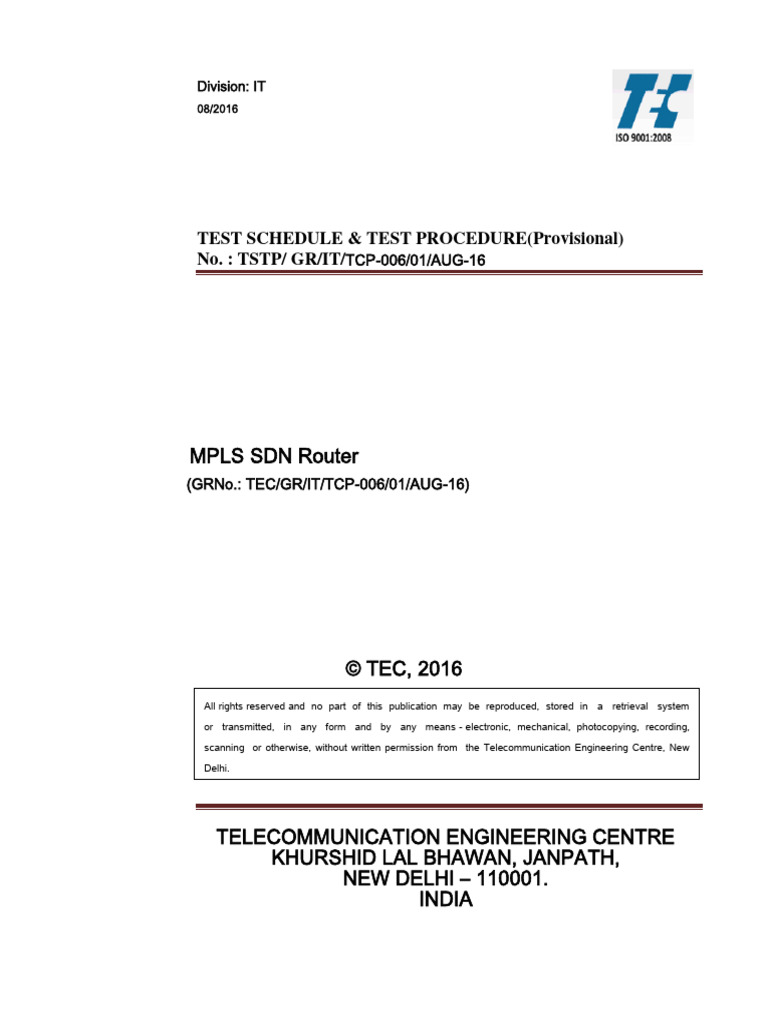 MPLS SDN Router Testing Procedure | PDF | I Pv6 | Networking