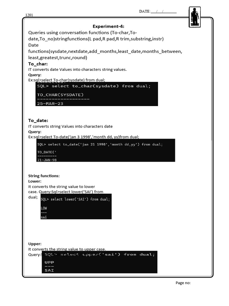 DBMS EX4 (1) | PDF | Computer Programming | String (Computer Science)