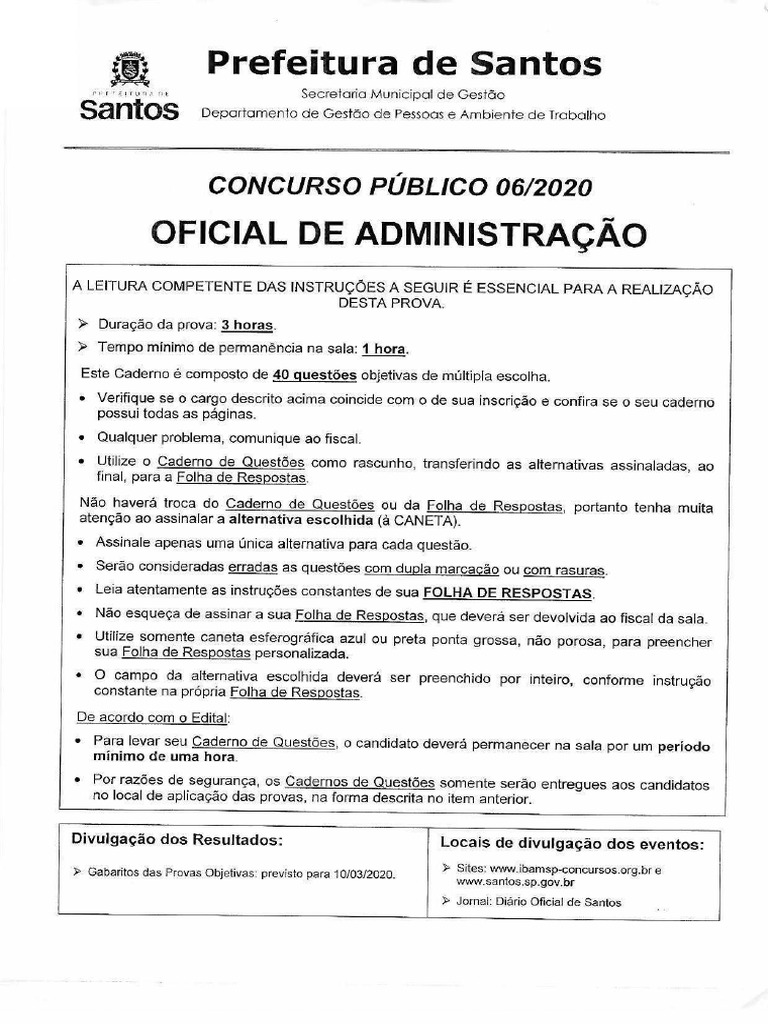 Prova Oficial Adm | PDF