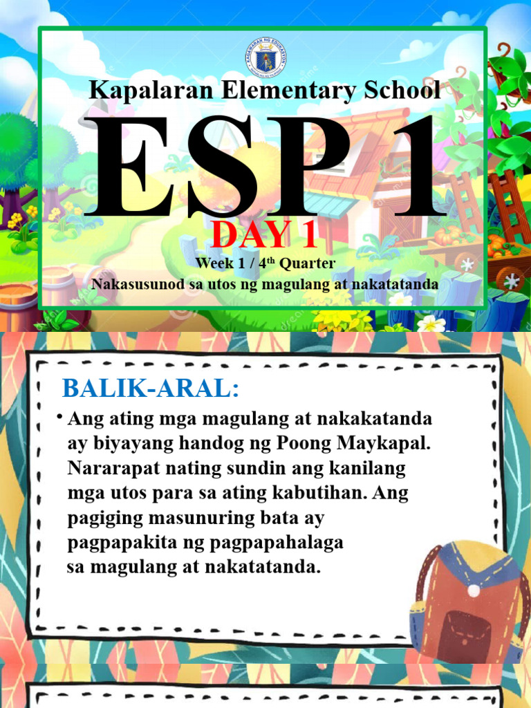 Q4 ESP 1 Week 1 | PDF