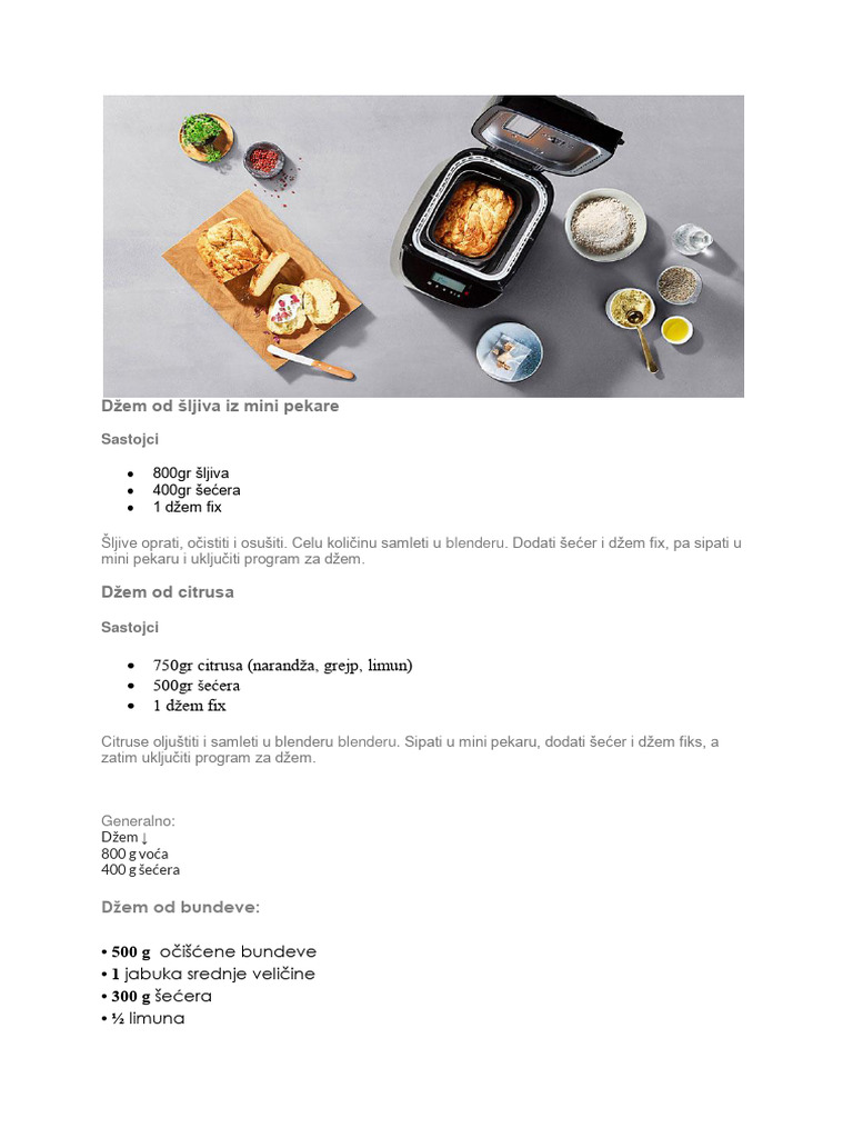 Džem Od Šljiva Iz Mini Pekare | PDF