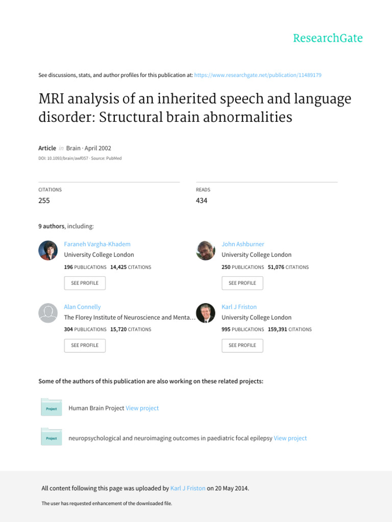 MRI_analysis_of_an_inherited_speech_and_language_d | PDF | Biology ...