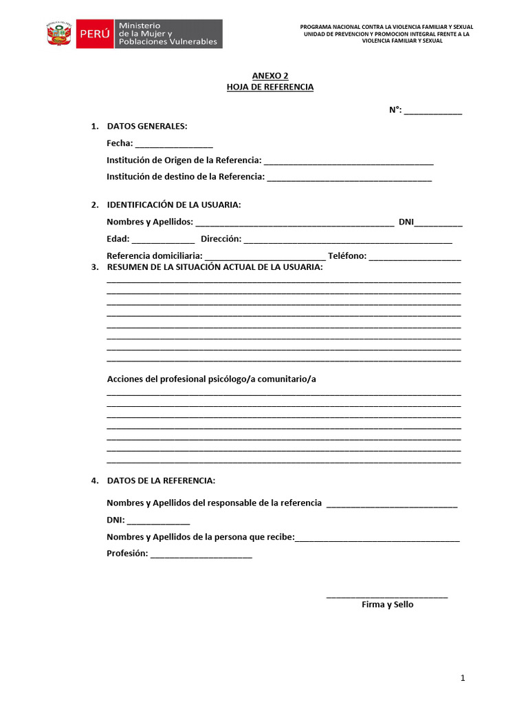 131 - Documento Técnico de Referencia y Contrarreferencia MINSA-CEM (para llenar) | PDF ...