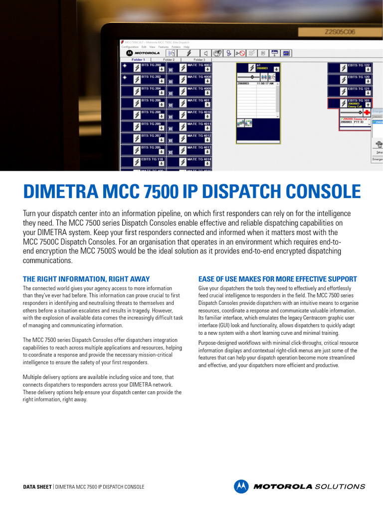 MCC 7500 Dispatch Console Overview | PDF | Usb | Computer Network