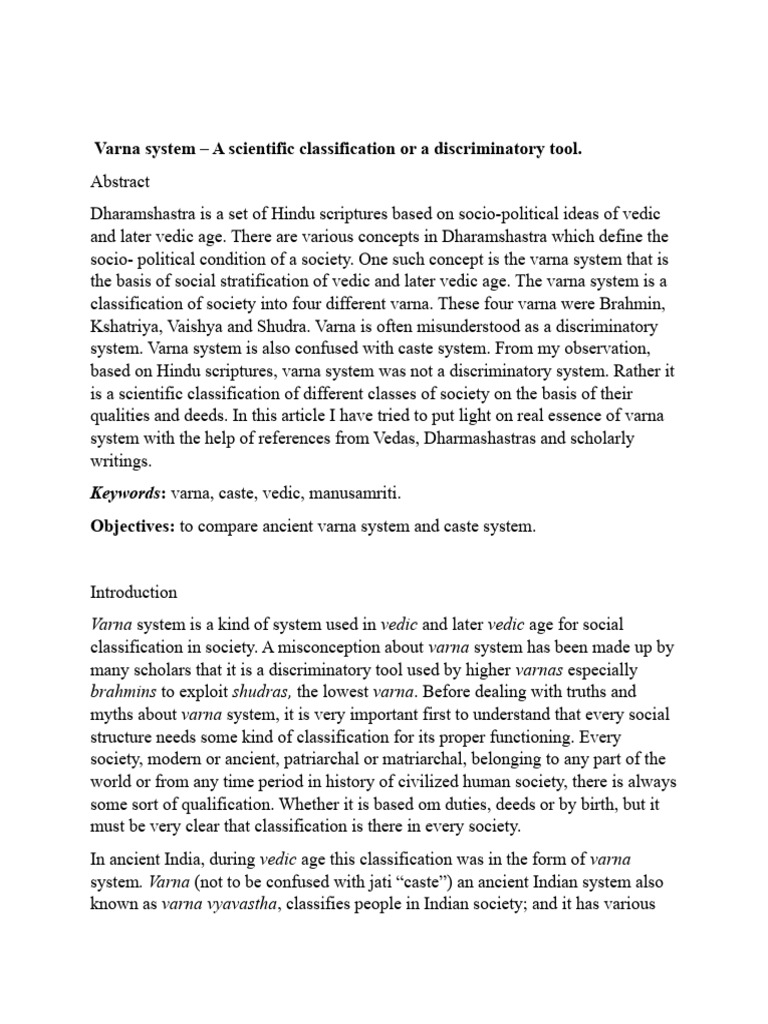 Varna System | PDF | Indian Religions