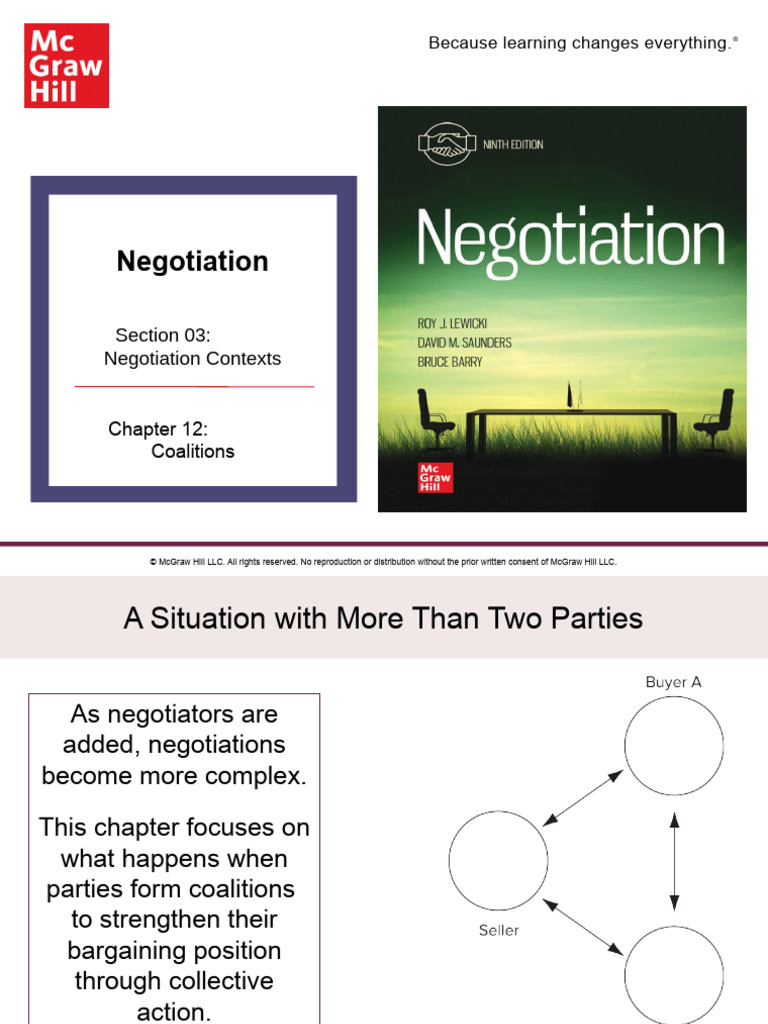 Lewicki Negotiation 9e PPT Ch12 ACCESS | PDF | Coalition | Negotiation