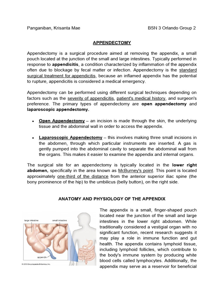 APPENDECTOMY READINGS | PDF | Surgery | Diseases And Disorders