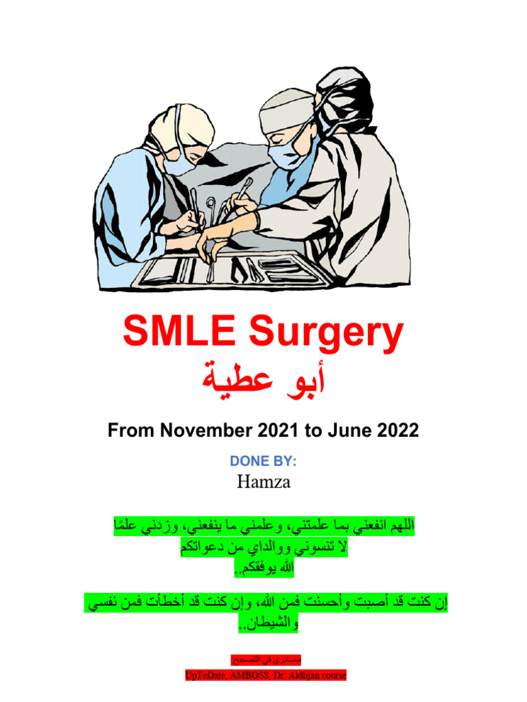 SMLE Surgery by Hamza | PDF | Sepsis | Surgery