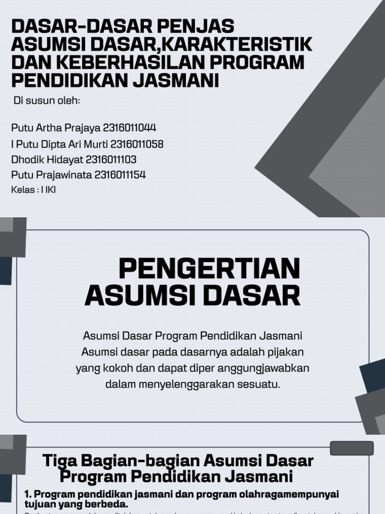 PPT Dasar Dasar Penjas | PDF