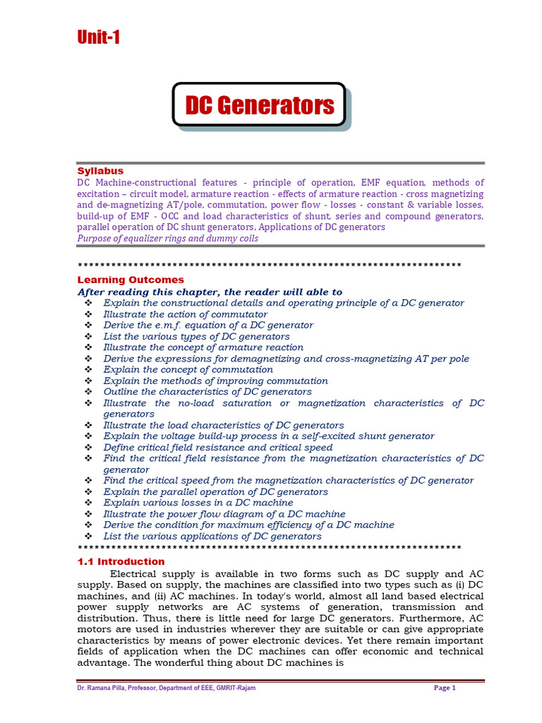 DC Generators | PDF | Electric Generator | Electric Motor