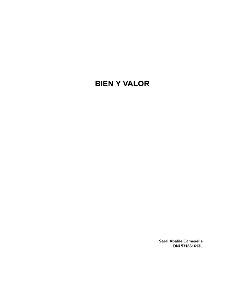 Bien y Valor: Análisis Filosófico | PDF | Immanuel Kant | Conocimiento