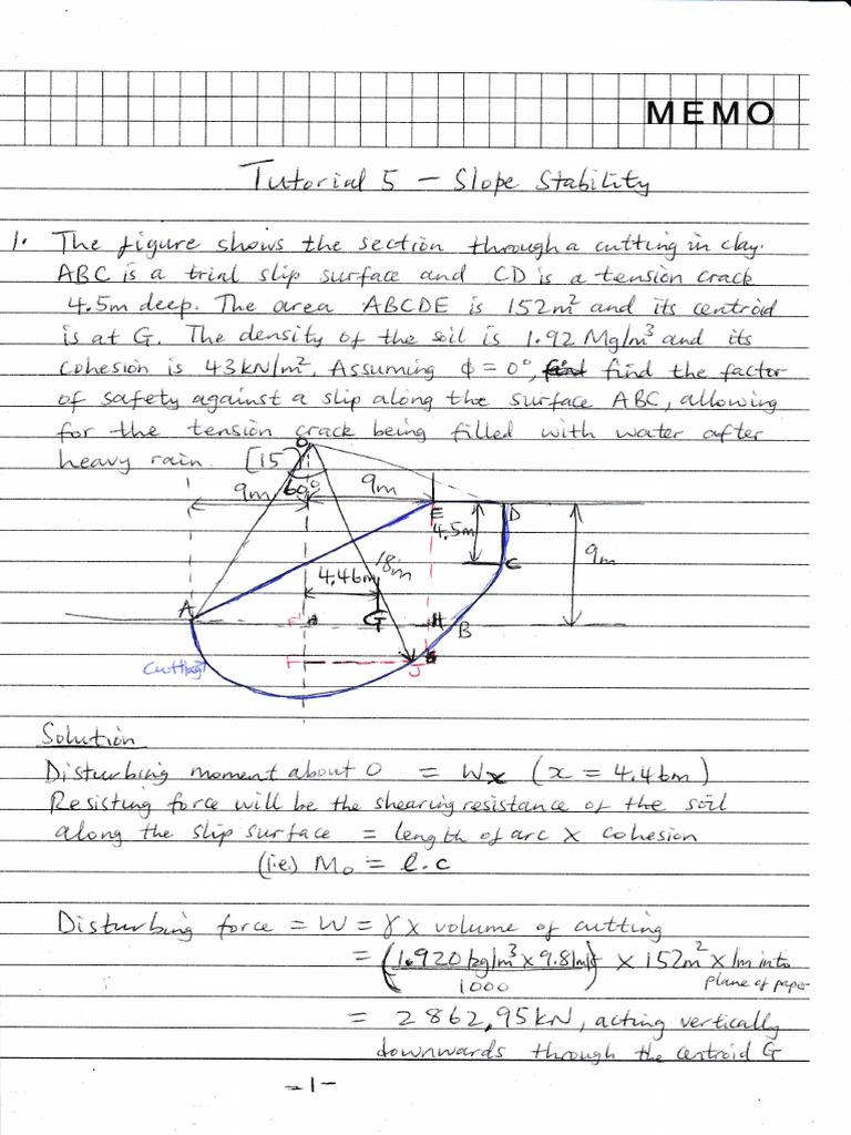 Geotech 1 Tutorial 5 | PDF