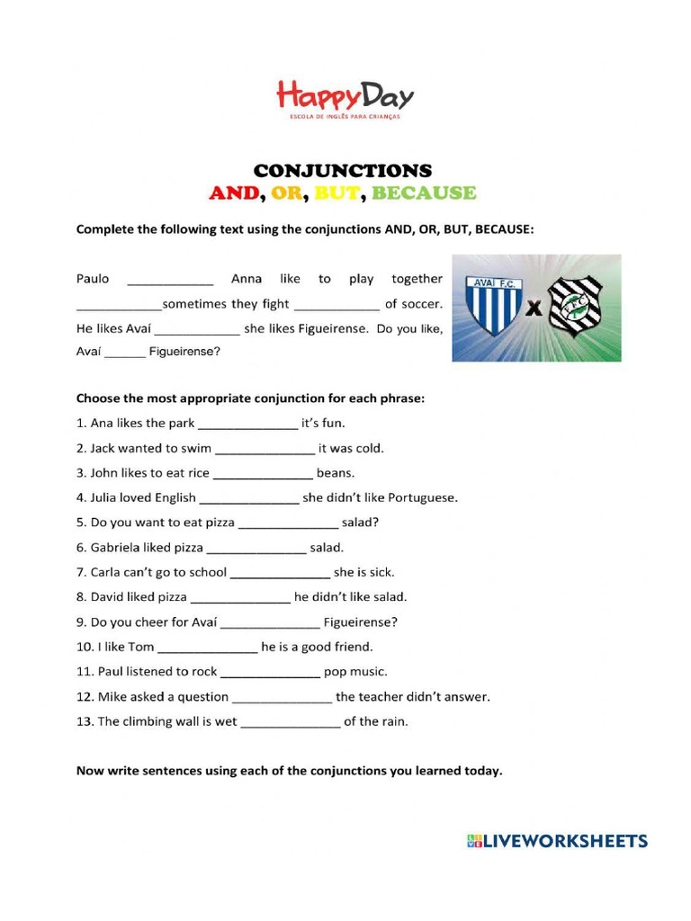 Conjunctions Practice | PDF