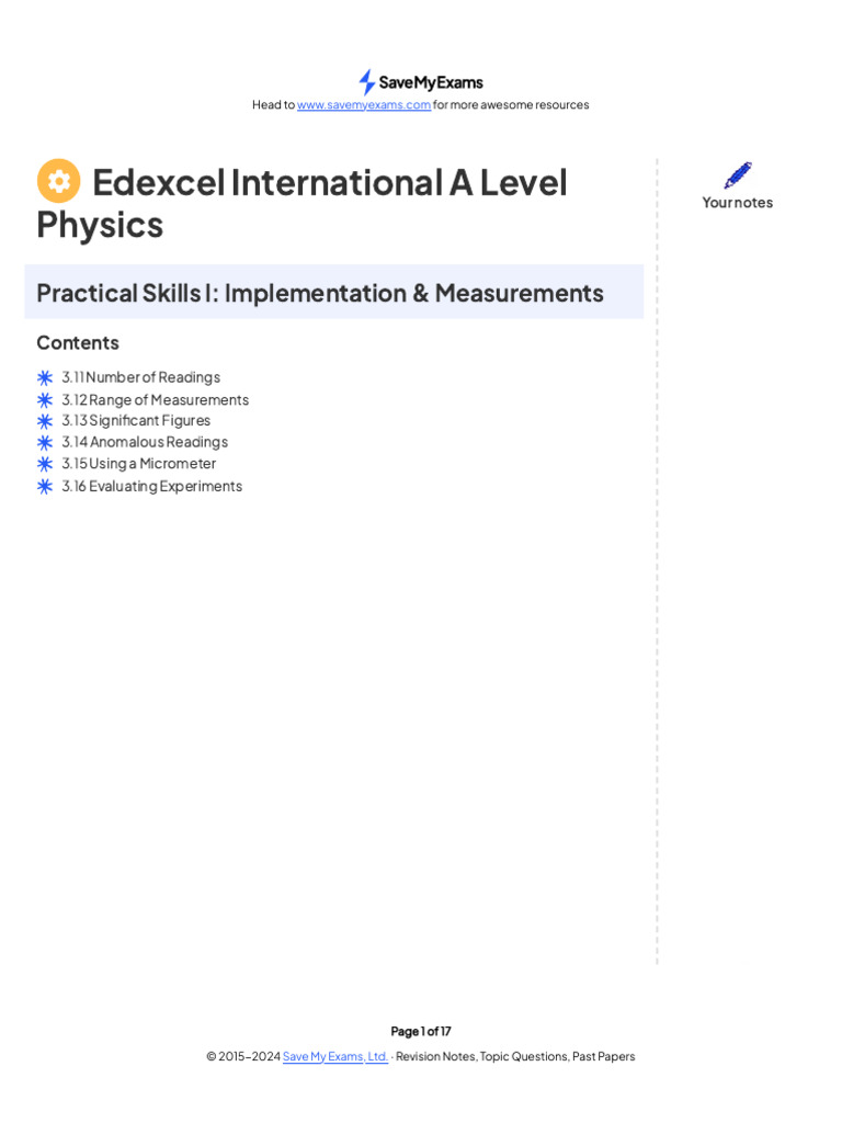 Practical Skills I Implementation Measurements Pdf Significant