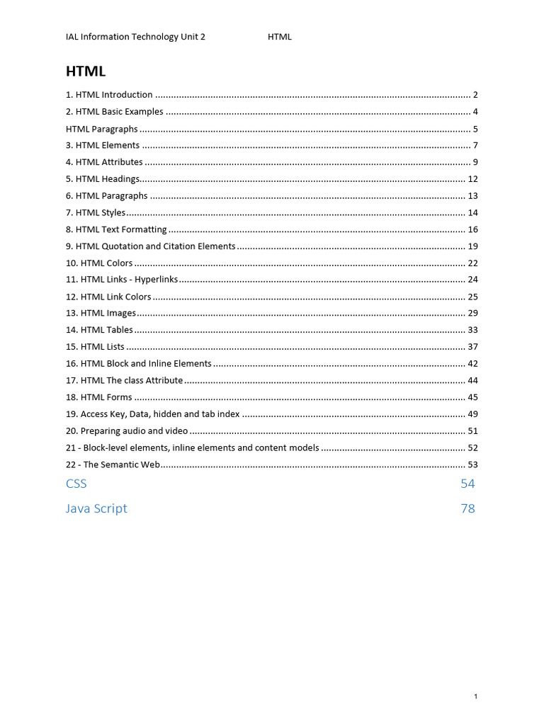 AS Unit 2 Complete 2 1 | PDF | Html Element | Hyperlink