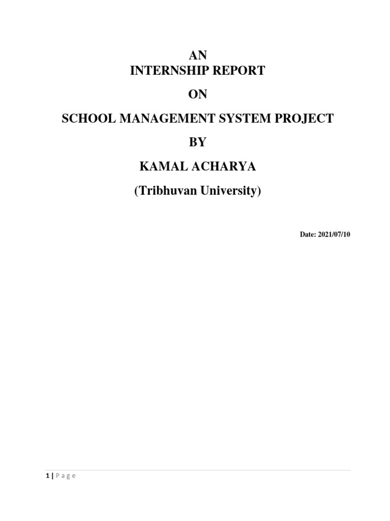 School Management System Project Report | Download Free PDF | Databases | Microsoft Sql Server