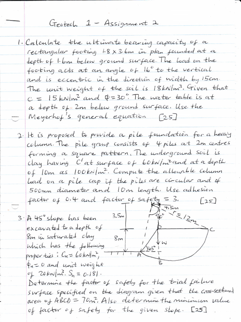 Geotech 1 Assignment 2 | PDF