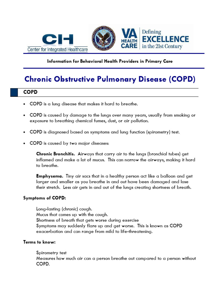 COPD_Information_Sheet_for_BHPs_Version_3 | PDF | Chronic Obstructive ...