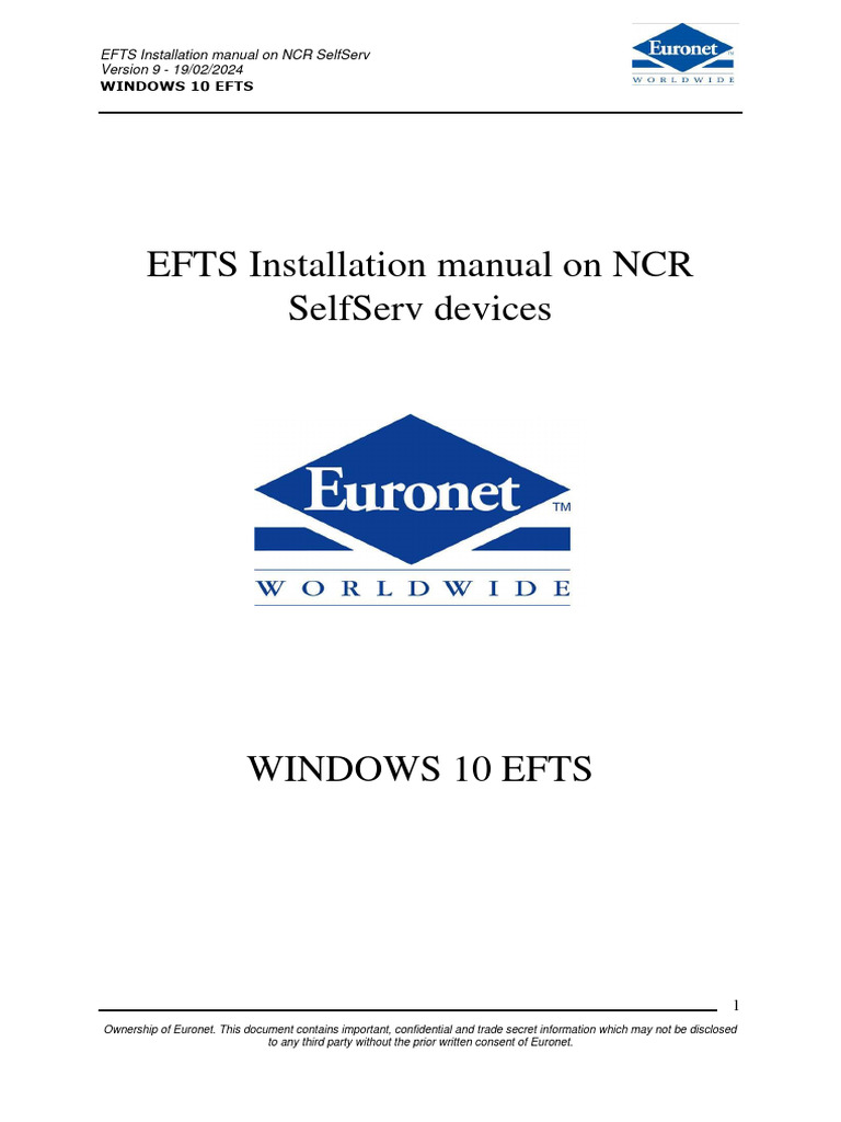NCR SelfServ EFTS Installation Guide | PDF | Bios | Windows 10