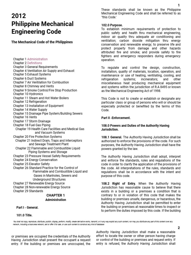 The Philippine Mechanical Engineering Code-Ch - 1-2 | PDF | Chimney ...