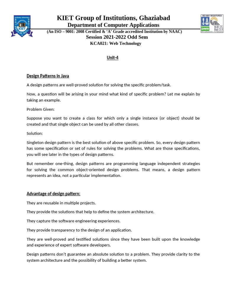 Unit 4 Web Technology | PDF | Spring Framework | Java (Programming ... Unit 4 Web Technology | PDF | Spring Framework | Java (Programming ...