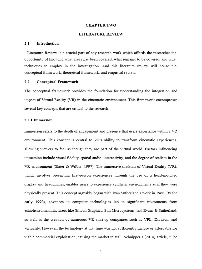 Chapter Two | PDF | Virtual Reality | Survey Methodology