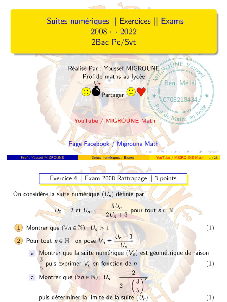 Suites, Exercices, Exams PC SVT | PDF