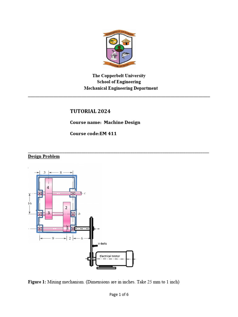 EM 411 Tutorial 2024 | PDF | Belt (Mechanical) | Gear