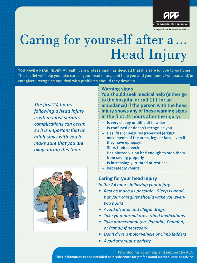 Caring For Yourself After Head Injury Acc NZ | PDF