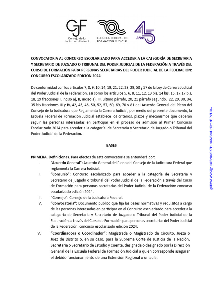 Convocatoria CFPS | PDF | Judicaturas | Formas de gobierno