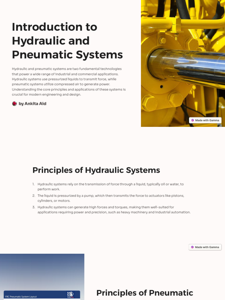Hydraulic vs Pneumatic Systems Overview | PDF | Actuator | Pneumatics