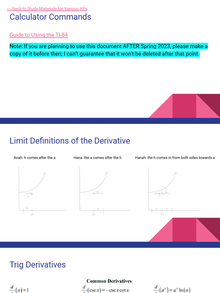 AP Calc BC Review | PDF | Integral | Derivative