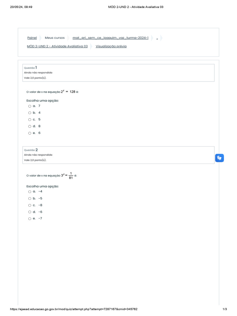 MÓD 2-UND 2 - Atividade Avaliativa 03 | PDF