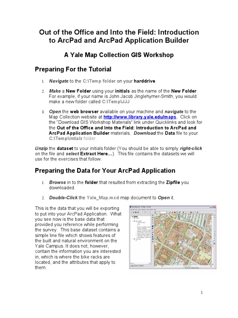 ArcPad Workshop: Bike Rack Mapping Guide | PDF | Arc Gis | Tab (Gui)
