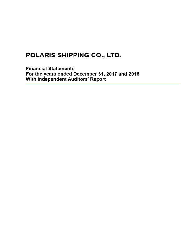 Polaris Shipping Co. Financials 2016-2017 | PDF | Audit | Securities ...