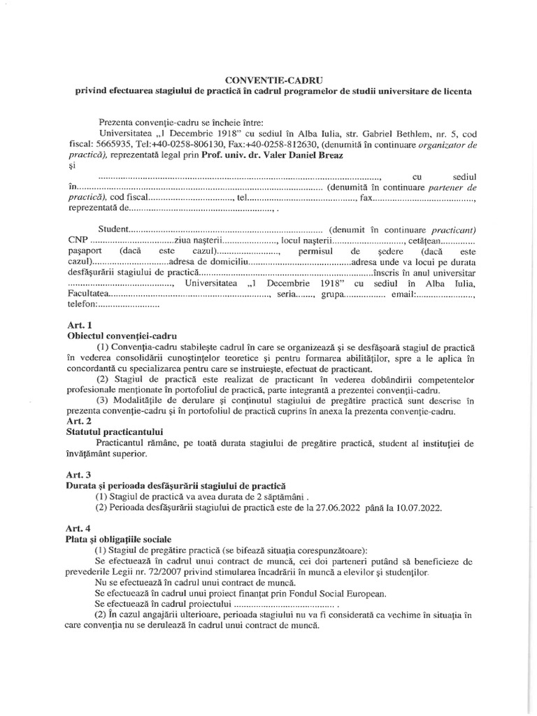 Conventie Practica Drept | PDF