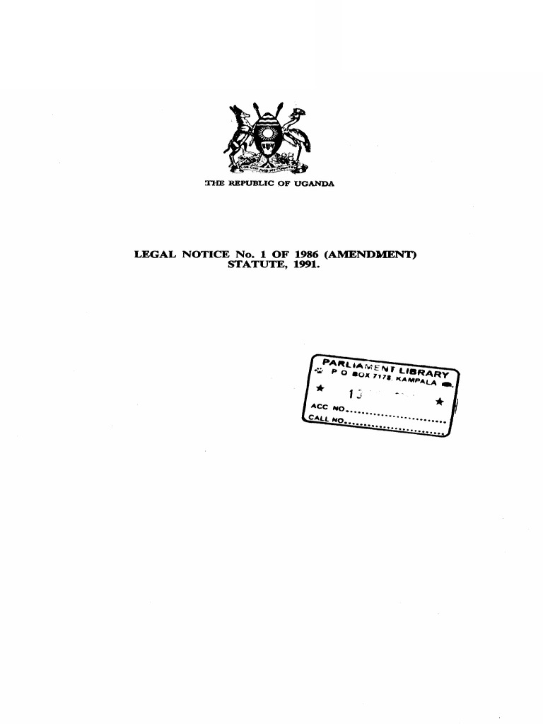 Legal Notice No. 1 of 1986 Amendment | PDF | Political Law | Political ...