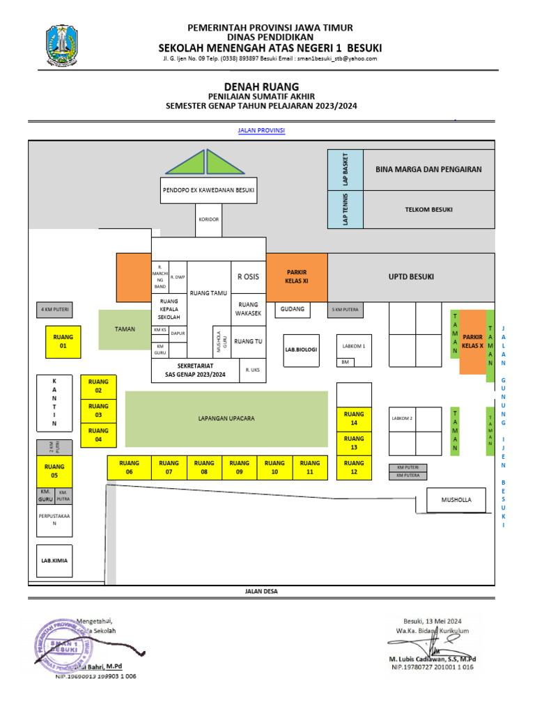 Denah Ruang Sas Genap 2023 2024 | PDF