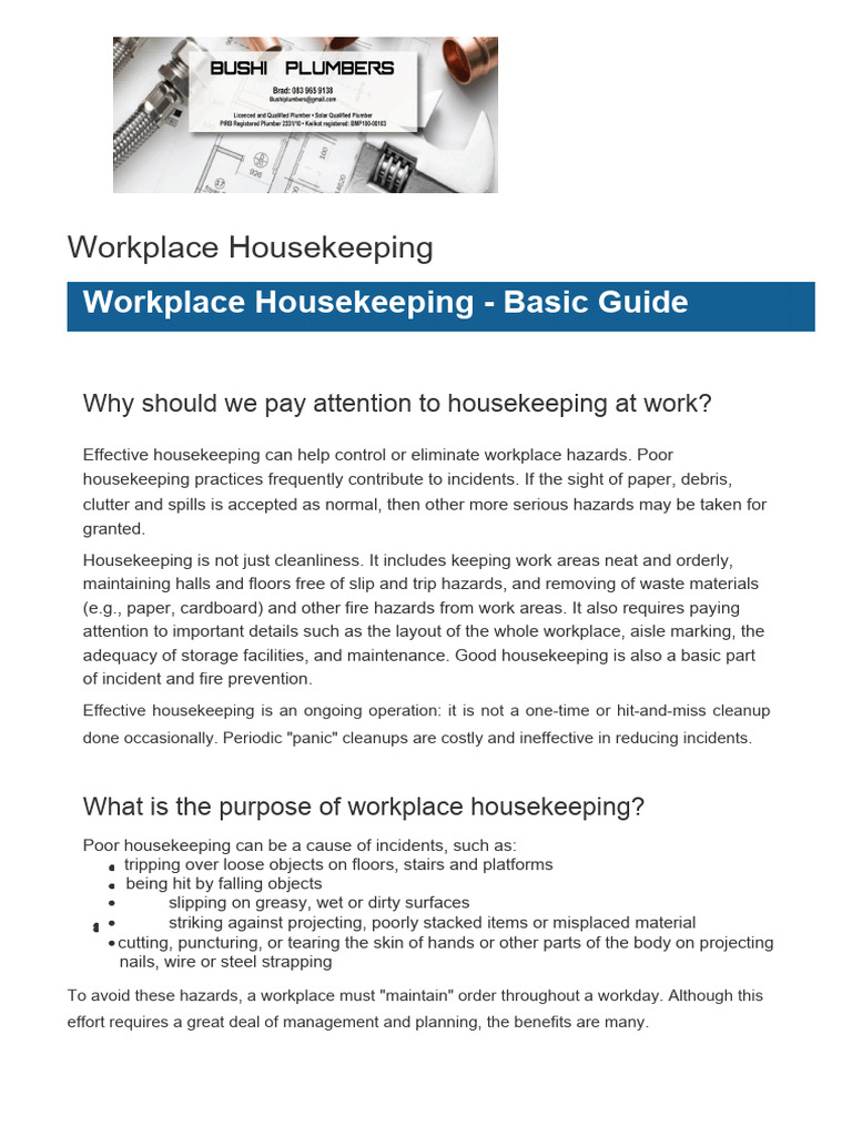 Housekeeping Guide | PDF | Housekeeping | Vacuum Cleaner