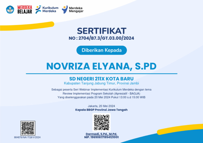 Sertifikat Webinar IKM 2024 | PDF