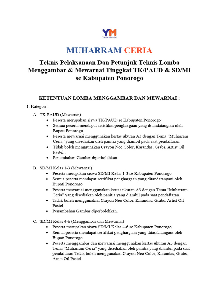 Lomba Mewarnai Ponorogo | PDF | Seni