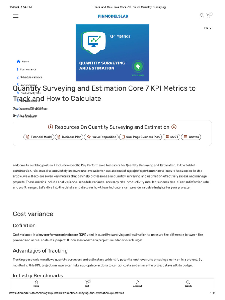 Core 7 KPIs for Quantity Surveying | PDF | Performance Indicator ...