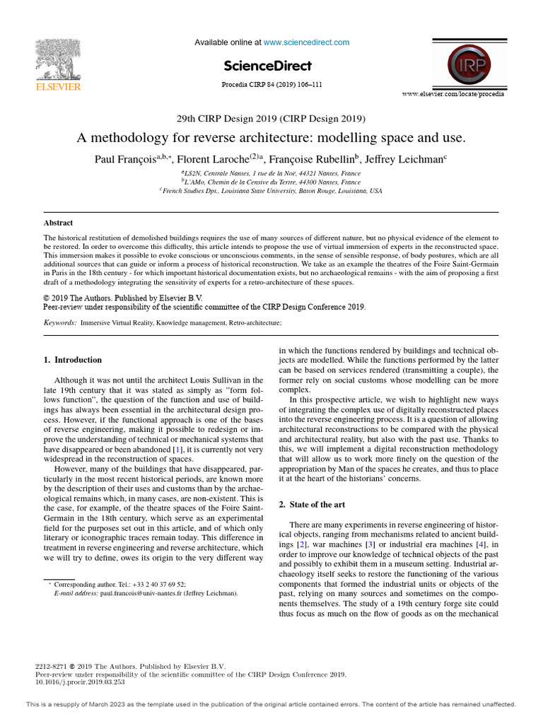 Reverse Architecture Methodology | PDF | Virtual Reality | Dimension