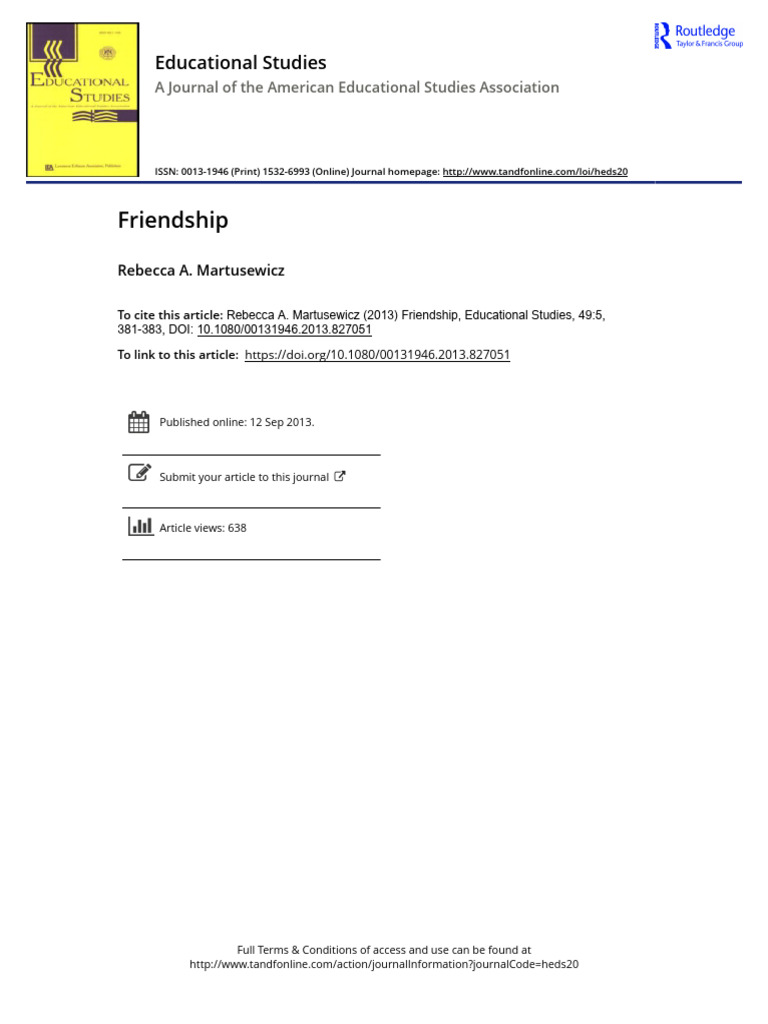 Friendship | PDF | Social Science