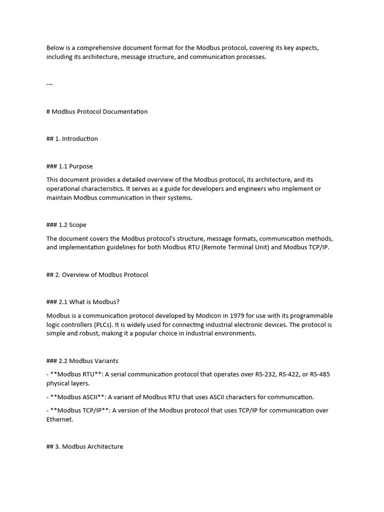 Modbus Protocol | Download Free PDF | Computer Standards | Information ...