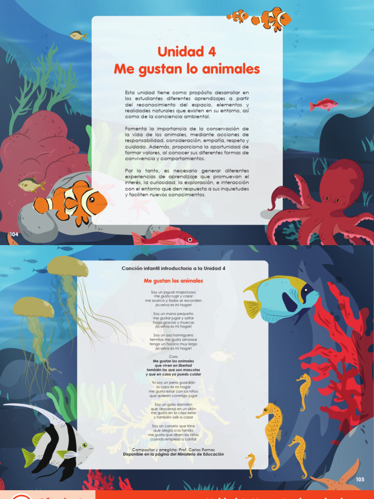 Unidad 4: Me Gustan los Animales | PDF | Educación de la primera ...