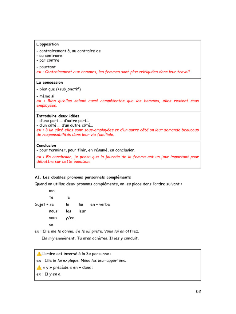 Double Pronoms PDF | PDF | Pronom | Syntaxe