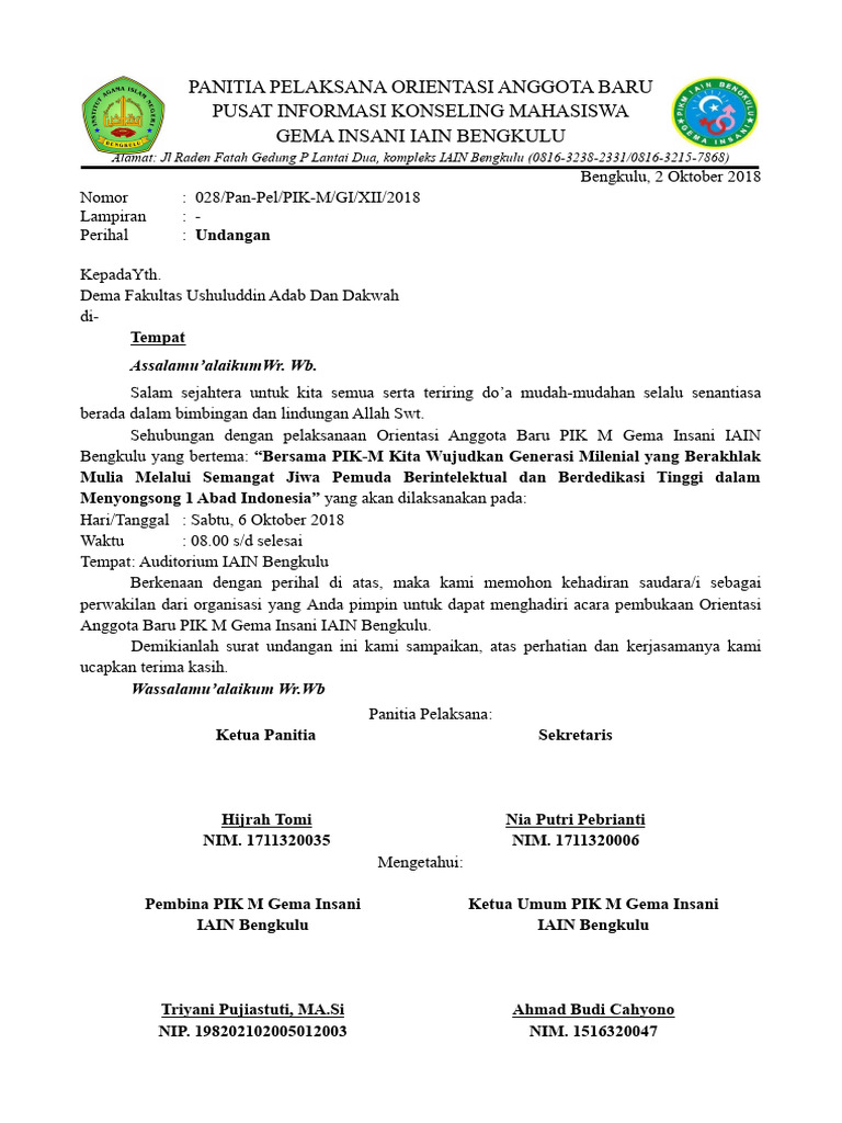 Undangan Ormawa | PDF